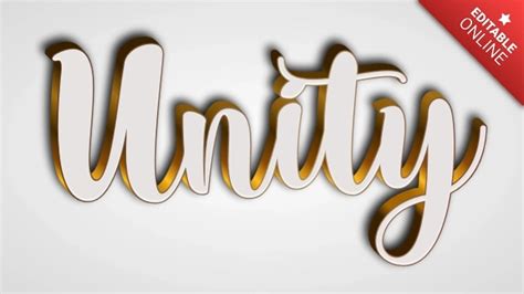 Unity White Gold Text Effect Generator