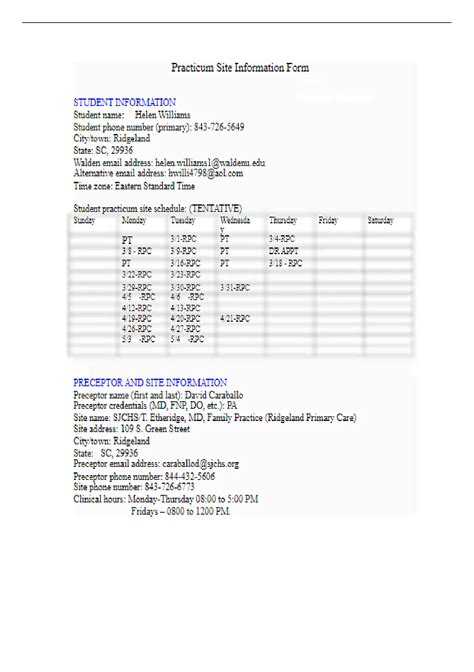 Prac 6540 Week 1 Assignment 1 Practicum Site Information Prac 6540 Prac6540 Stuvia Us