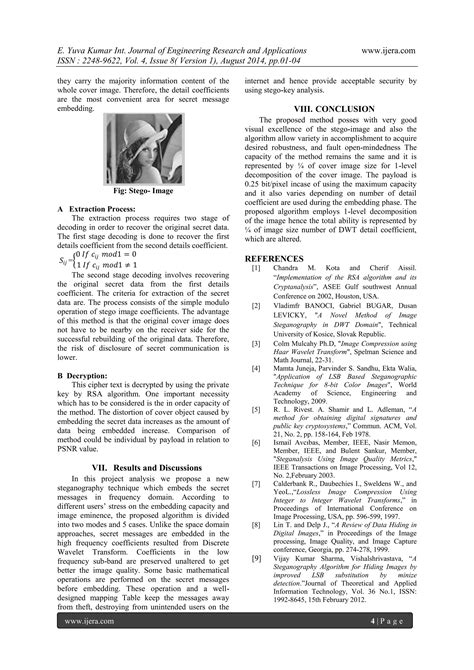 Rsa Based Secured Image Steganography Using Dwt Approach Pdf