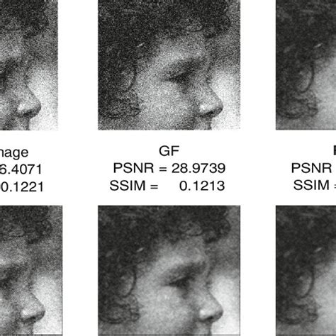 Denoising Performance Of Different Methods With Gaussian Noise Zero
