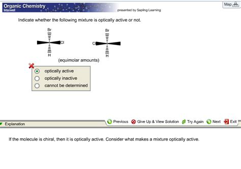 Solved Indicate Whether The Following Mixture Is Optically