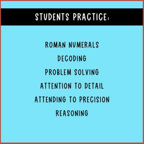 Roman Numerals Worksheets With Secret Codes And Fun Facts 4th 5th 6th