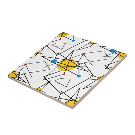 Angular Geometric Retro Pattern Ceramic Tile Zazzle Retro Pattern
