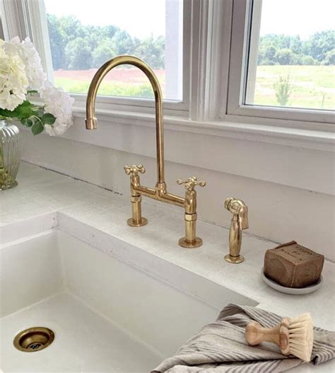Unlacquered Solid Brass Kitchen Faucet Kitchen Sink Sink Faucet