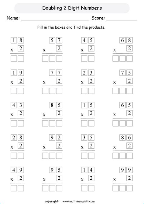 Printable Primary Math Worksheet For Math Grades 1 To 6 Based On