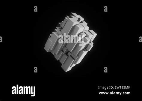 Abstract Geometrical Figure That Changing Its Shape All The Time And Rotating On Black