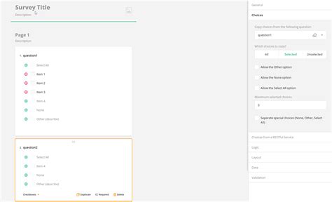 Copy Choices From The Following Question Selected Unselected Implement A Visual Indication