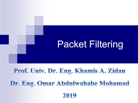 PDF Packet Filtering Packet Filtering