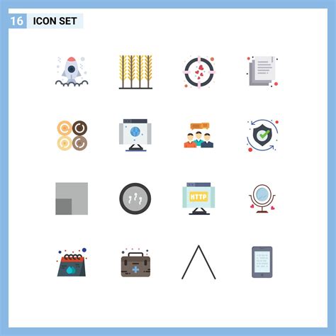 16 User Interface Flat Color Pack Of Modern Signs And Symbols Of Sweet Eat Love Donut Documents