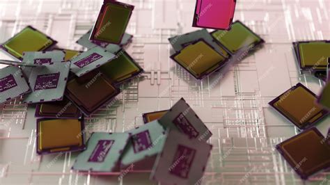 Premium Photo Technology Abstract Concept Multicolored Microcircuits Fall On White Surface