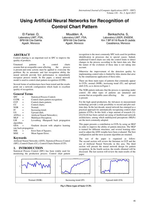 Pdf Using Artificial Neural Networks For Recognition Of Control Chart
