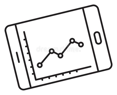 Project Management Tablet Graphics Mobile Analytics Vector Icon Illustration Stock Vector