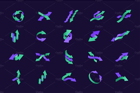 Isometric Arrow Icons Masterbundles