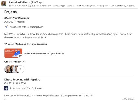 Did Projects Just Become A Key Part Of Linkedin Profiles Cup And Sourcer