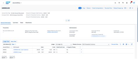 3157729 General Journal Entries Negative Postings Sap S4hana Cloud
