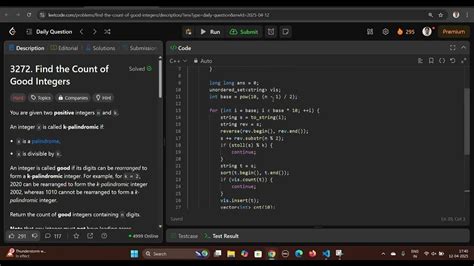 Find The Count Of Good Integersleetcode12 04 2025 Decodemaster01