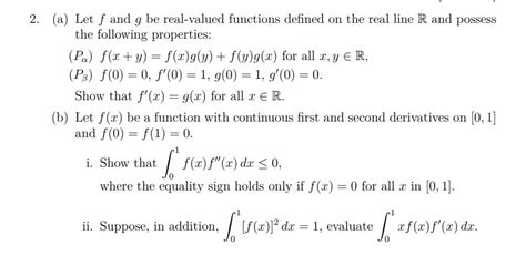 solved a let f and g be real valued functions defined on