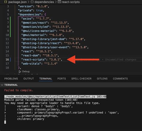 Reactjs Parsing Error After Installing And Importing Mui Stack Overflow