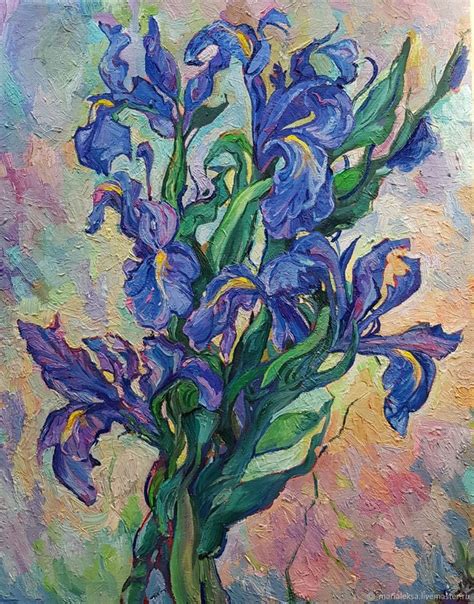Купить Картины Ирисы в интернет магазине на Ярмарке Мастеров цена 3000 ₽ Товары ручной