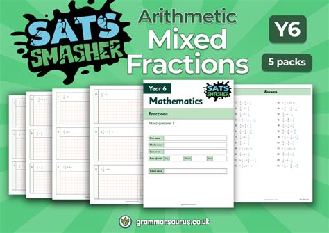 Y6 Sats Smasher Maths Fraction Arithmetic Practice Papers