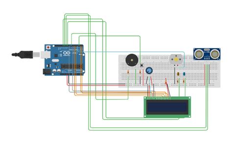 Circuit Design Cảnh Báo Vật Cản Nhóm 4 Tinkercad