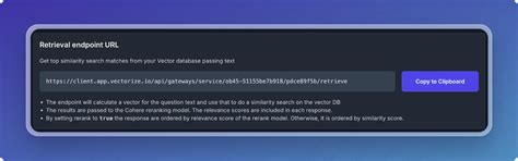 using the retrieval endpoint for a rag pipeline vectorize docs