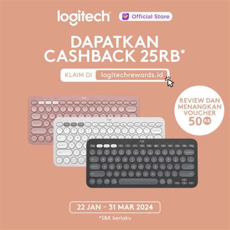 Promo Logitech Pebble Keys2 K380s Keyboard Wireless Bluetooth Multiperangkat Diskon 33 Di