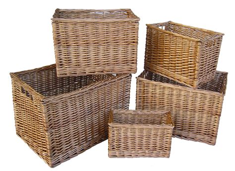 Wicker Valley Storage Basket Set Stacking Wicker Baskets