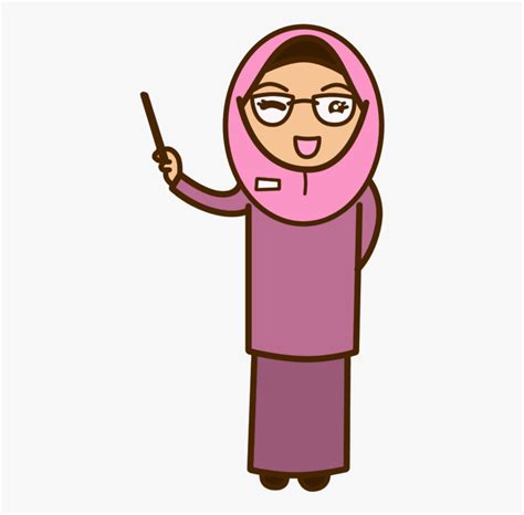 Gambar Kartun Guru Muslim Materi Belajar Online