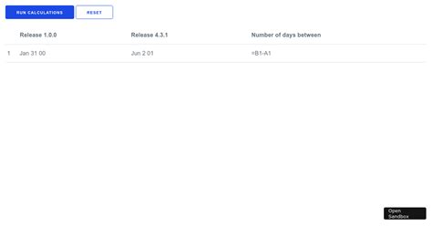 hyperformula date time demo codesandbox