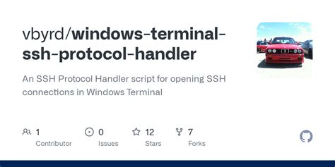 Github Vbyrdwindows Terminal Ssh Protocol Handler An Ssh Protocol
