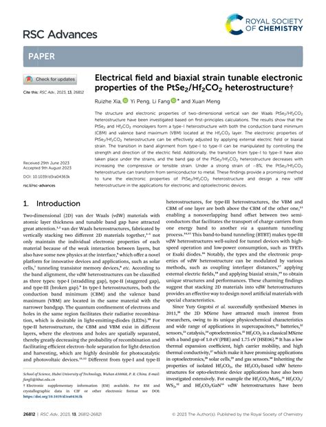 Pdf Electrical Field And Biaxial Strain Tunable Electronic Properties