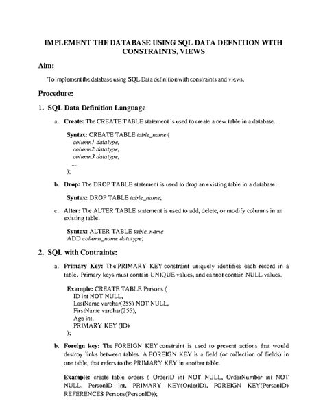 Exp2 Lab Manual Database Design Using Conceptual Modelling Er Eer