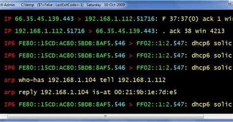 WinDump Color Highlighting PowerShell Script