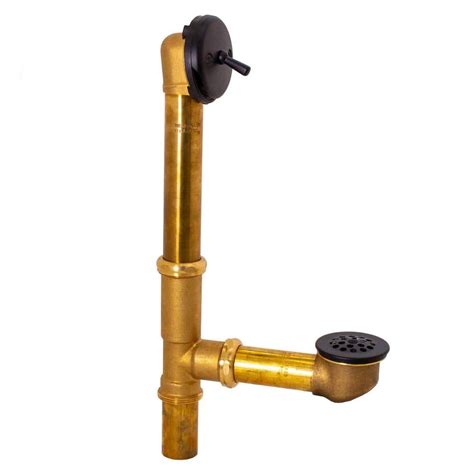 Westbrass 14 In Bath Waste And Overflow Assembly With Trip Lever And