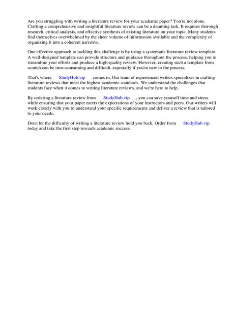 systematic literature review template pdf systematic review