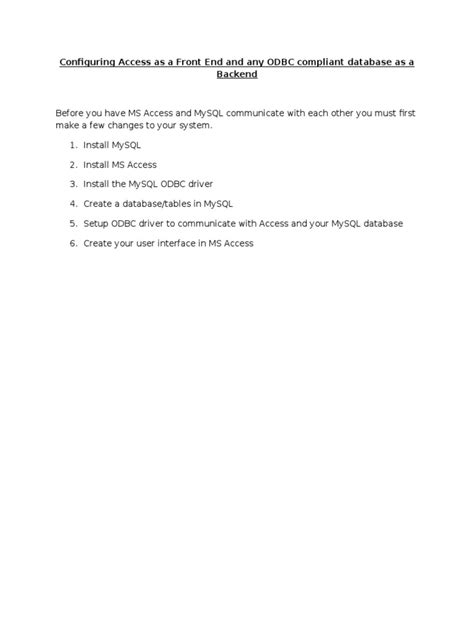 Odbc Setup For Mysql And Access V2 Download Free Pdf Microsoft