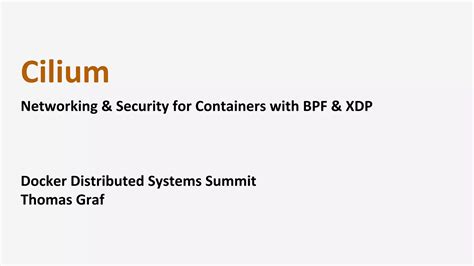 Cilium Bpf And Xdp For Containers Pdf Computer Networking Computing