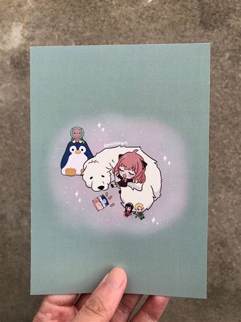 Anya And Bond Secret Agent Family Spies Postcard Art Print Etsy