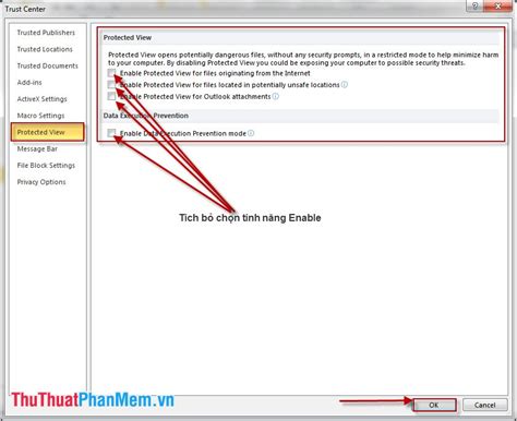 Instructions To Disable The Protected View Feature In Office