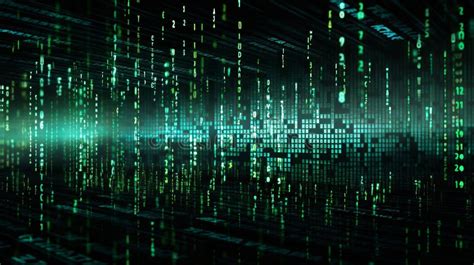 Matrix Style Binary Code Digital Background With Falling Numbers Stock Image Image Of