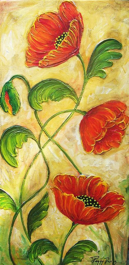 Orange Poppys Painting By Peggy Davis Fine Art America