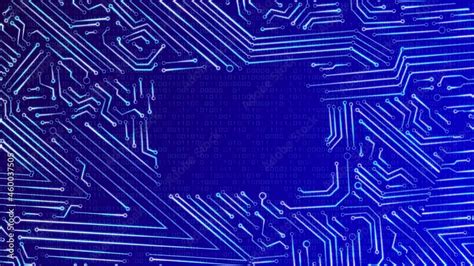 Circuit Board With Moving Electrons Data Flow Loop Background Animation Artificial Intelligence