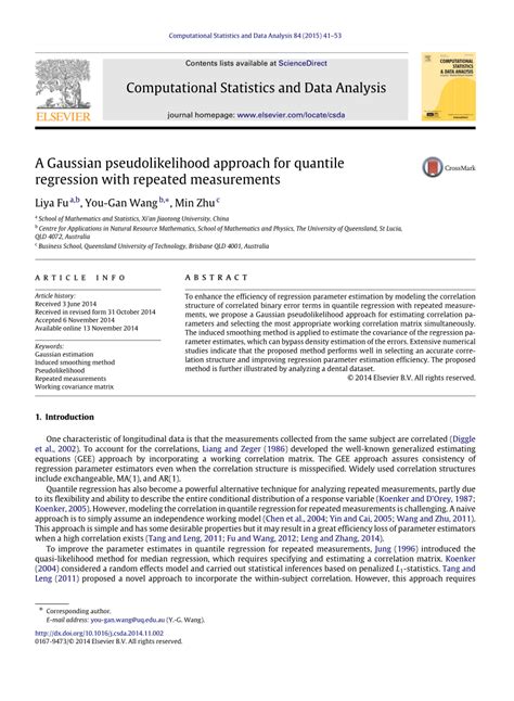 Pdf A Gaussian Pseudolikelihood Approach For Quantile Regression With