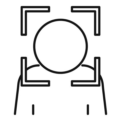 Premium Vector Security Face Detection Icon Outline Security Face