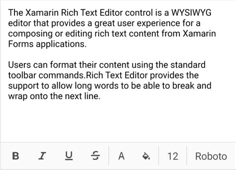 Basic Features In Xamarin Rich Text Editor Control Syncfusion