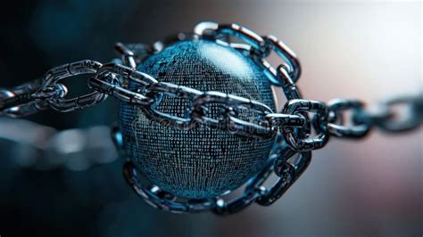 Symbolic Event Of Binary Code Chains Wrapping Around A Globe Technology Concept Digital