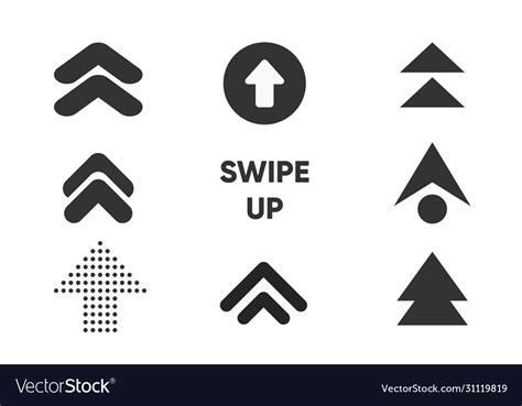 Swipe Up Set Buttons For Social Media Black Vector Image