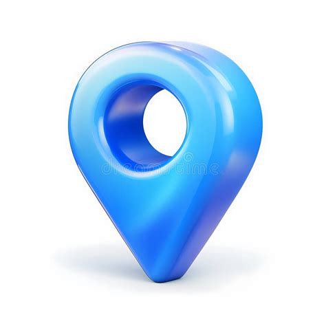 3d Blue Location Pin Icon Isolated On White Background Stock Illustration Illustration Of