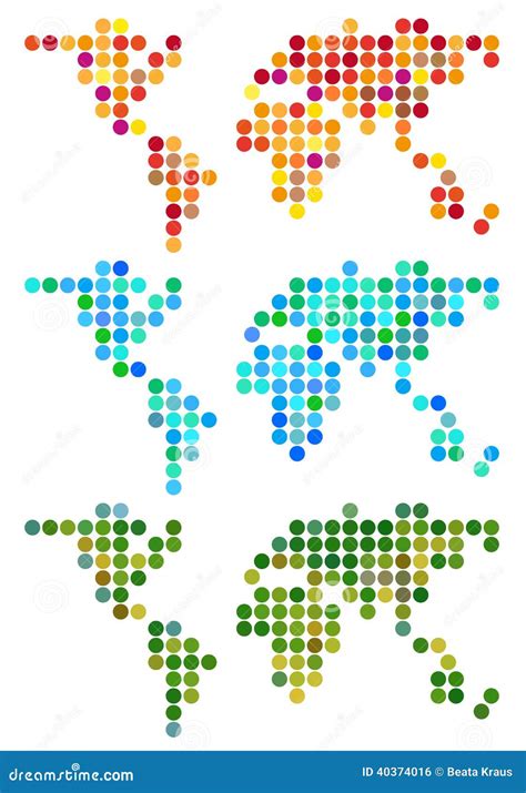 Abstract Dot World Map Vector Set Stock Vector Illustration Of Network Brown 40374016